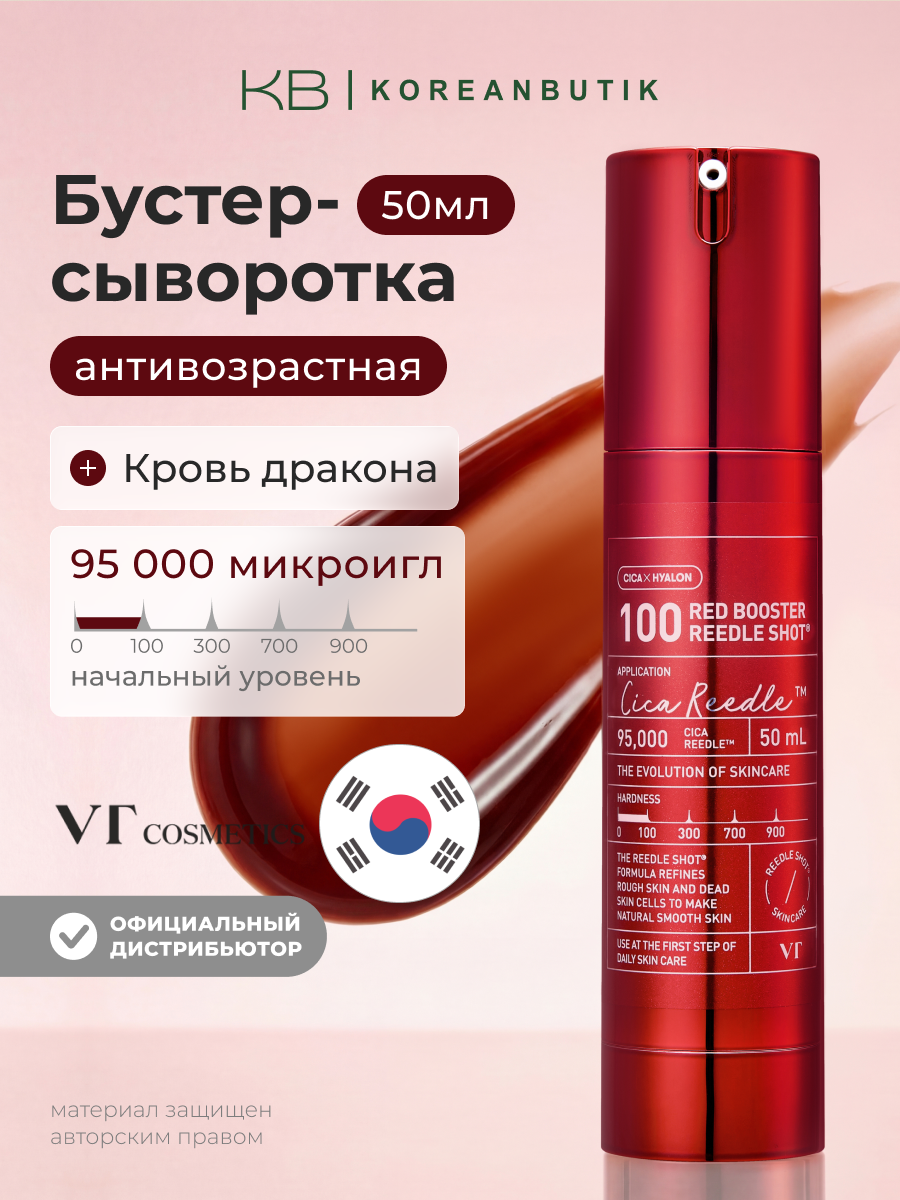 Бустер-сыворотка антиоксидантная с микроиглами | VT Cosmetics Red Booster Reedle Shot 100 50 ml
