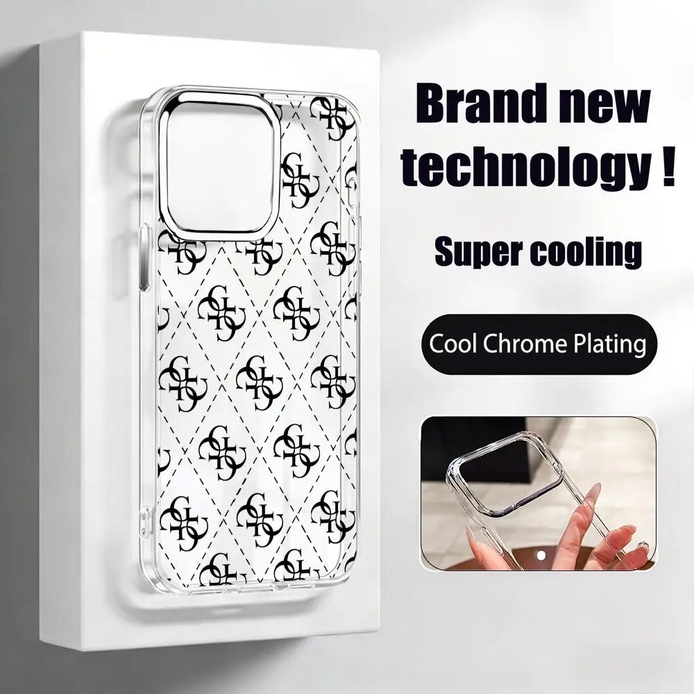 Чехол iPhone 17 Pro Max G-guessES, TMS2, Chrome