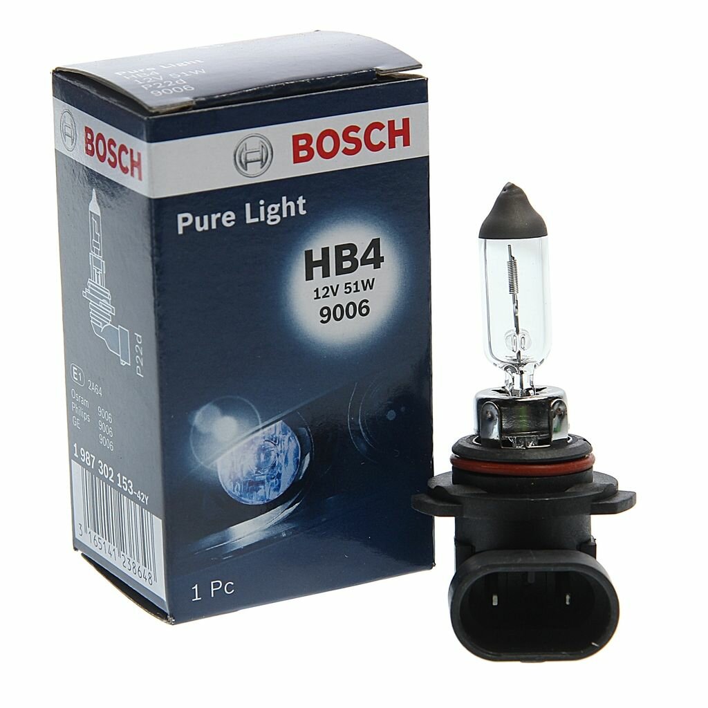 Лампа накаливания, фара дальнего света Pure Light WS, для КИА Рио 3, 4, Ван 3, 4, Тойота Королла арт 1987302153 BOSCH