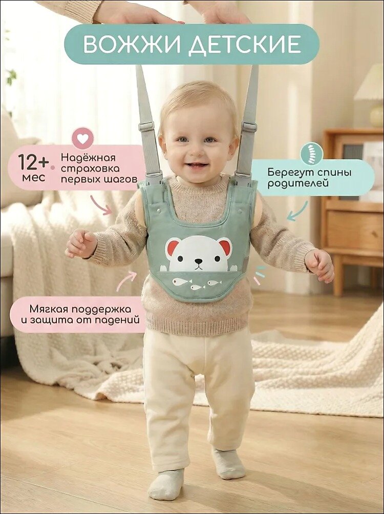 Шлейка для обучения ходьбе для младенцевЗащита поясницы от падений