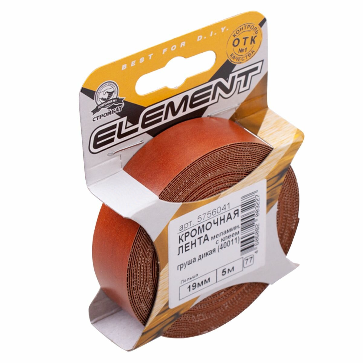 Кромочная лента меламиновая с клеем 19 мм (40011) груша дик (5 м) Element