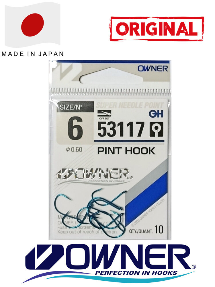 Крючки OWNER 53117 №6 PINT HOOK / Крючок, Овнер, одинарные для рыбалки