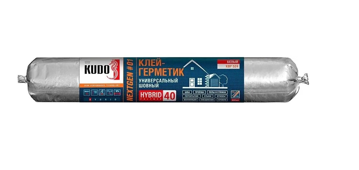 Клей-герметик KUDO Nextgen 40, шовный, гибридный, светло-серый, 600 мл KBP-523