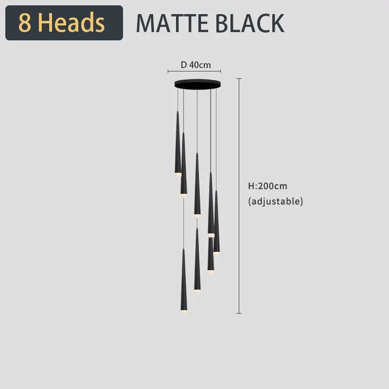 Лестничный люстра простой современный атмосфера двухуровневый квартирный дом Спальня Скандинавский ресторан лофт вращение Длинный подвесной свет