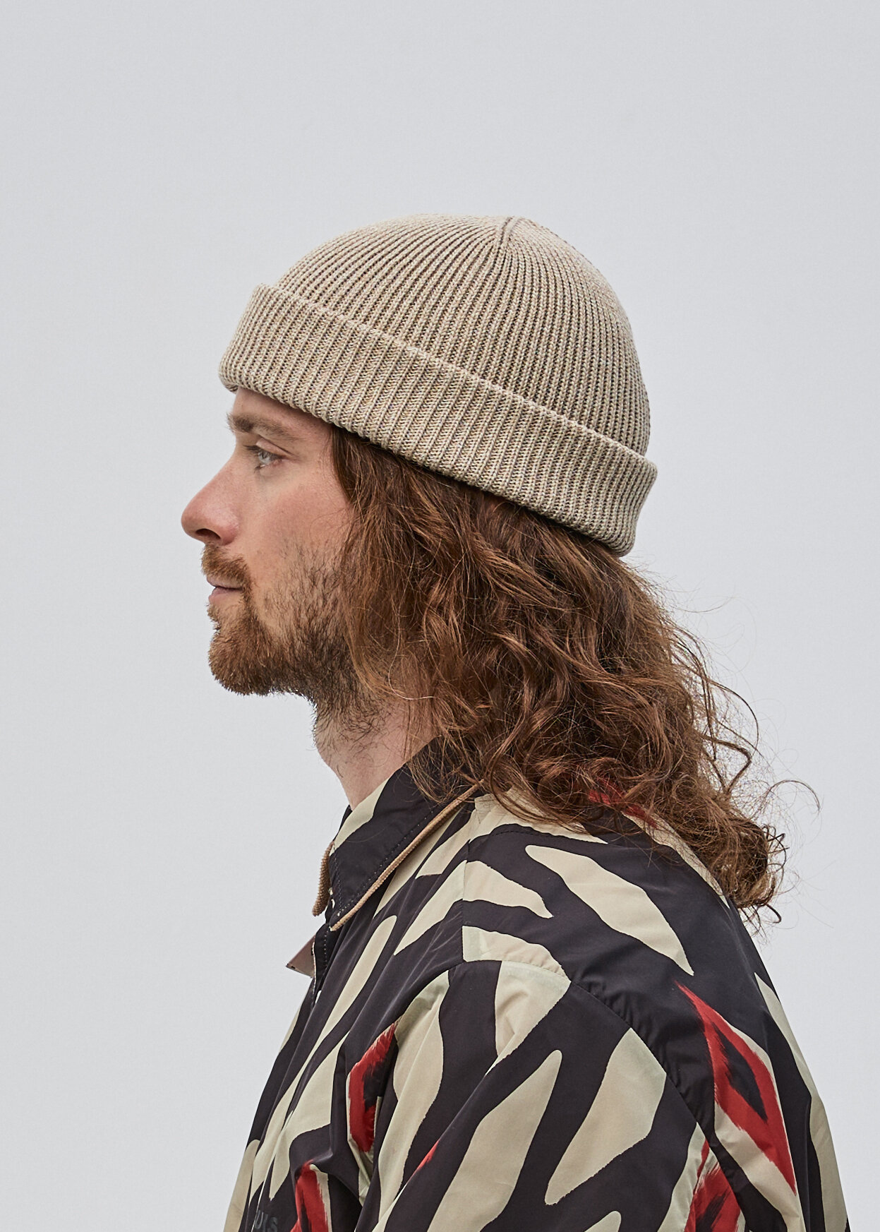 Шапка-бини Check Ya Head для мужчин и женщин, размер ONESIZE, светло-бежевый — фото 1
