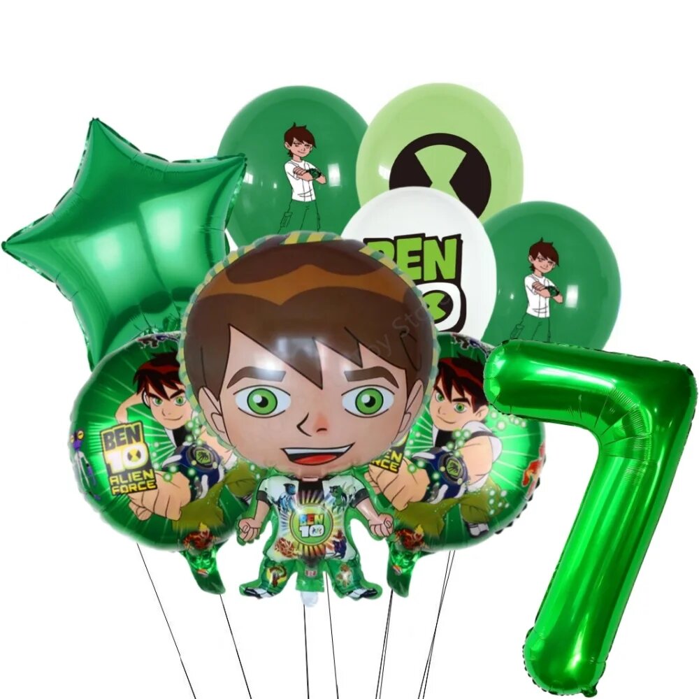 1 комплект воздушных шаров Ben 10, 32-дюймовые фольгированные шары с номером 1-9st, детская тема игры Ben, украшения для дня рождения, игрушка Globos для детского душа