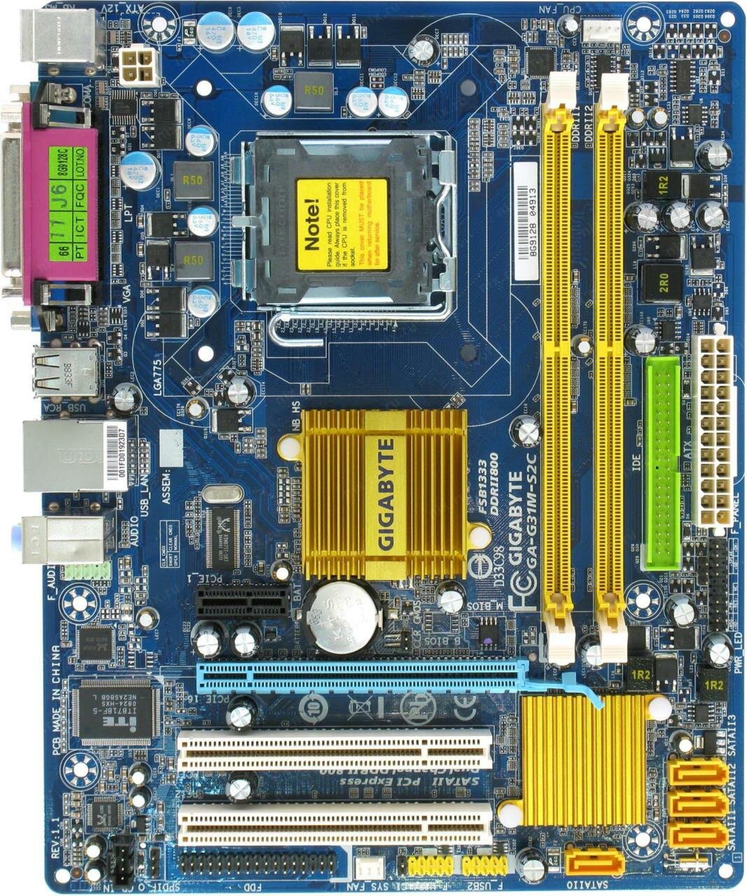 Мат. плата GIGABYTE GA-G31M-S2C LGA 775 PCI-E+SVGA+LAN 2DDR2