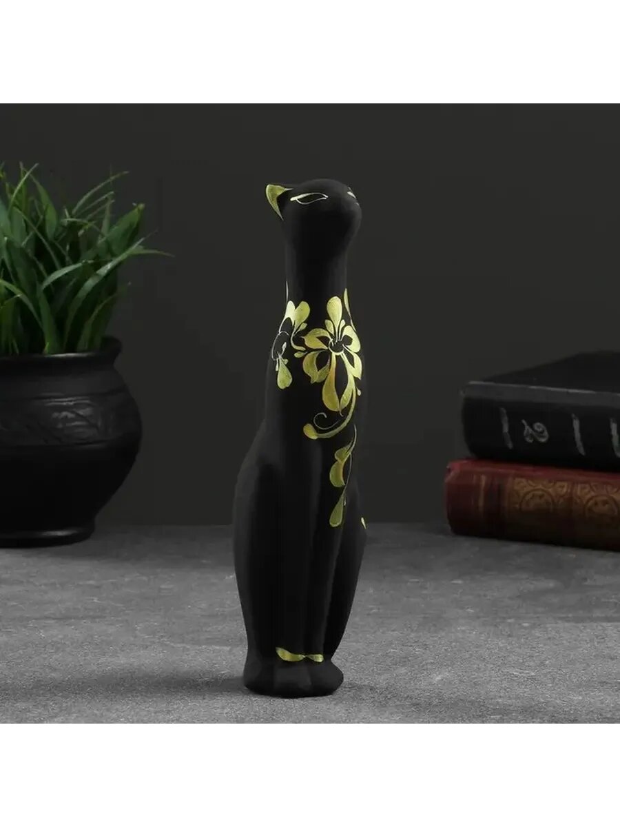 Элегантная керамическая фигурка кошки