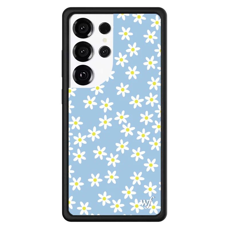 Противоударный чехол Wildflower Dollhouse Blue Daisy Flower для Samsung Galaxy S26 S25 S24 S23 Ultra WF Gingham Hearts