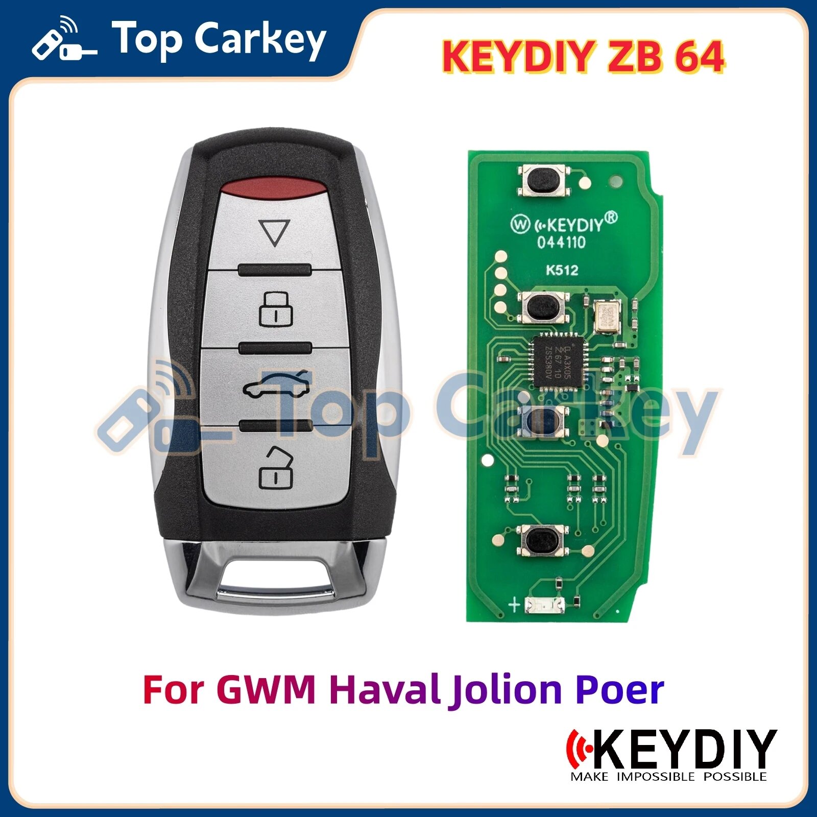 Универсальный смарт-ключ KEYDIY KD ZB61 ZB64 ZB66 с чипом 46 47 4A для Ferrari, GWM, Haval ZB64