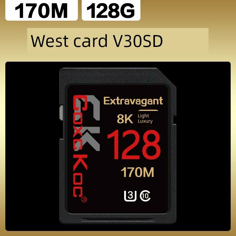 Карта памяти SD V30 128 ГБ, скорость 170 МБ/с для цифровых камер