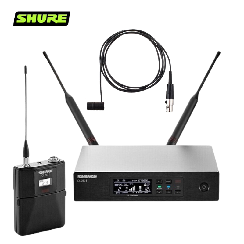 Shure QLXD14 беспроводная система с суперкардиоидным лавалерным микрофоном WL184 для гарнитур