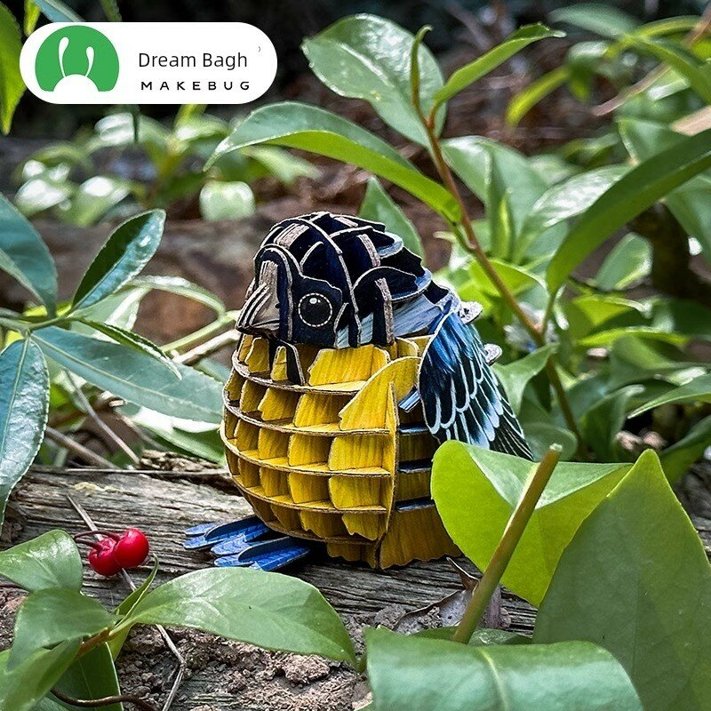 Комплект 3D-моделирования из бумаги: Желтобрюхая тит-птица из серии Natural Sound — пазл с звуком, детская поделка