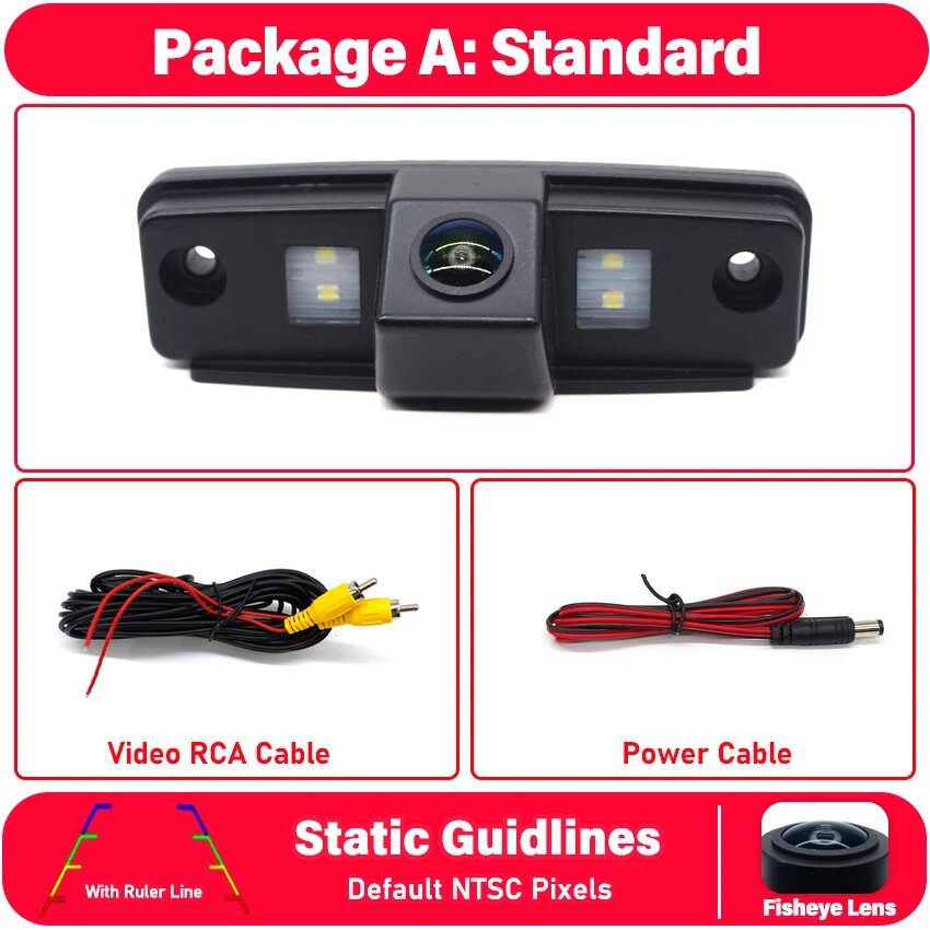 Автокамера заднего вида для Subaru Forester SG MK2 2003-2008, RCA, Static Guidelines