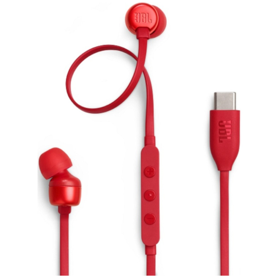 Наушники JBL TUNE 310C USB, динамические, красные, крепление на ухе (JBLT310CRED)