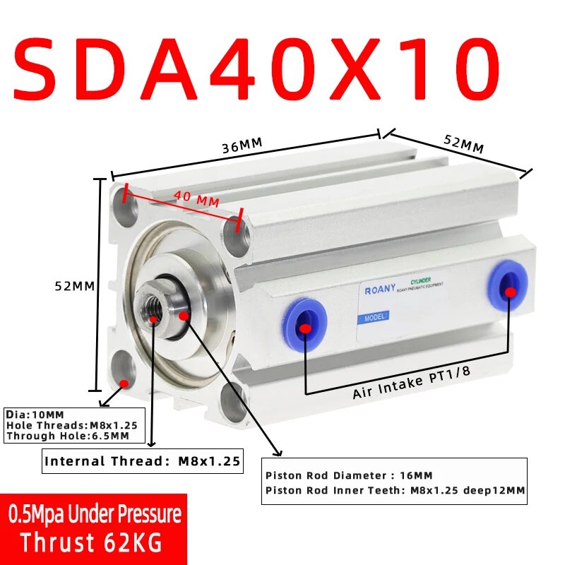Пневматический цилиндр SDA40 40мм