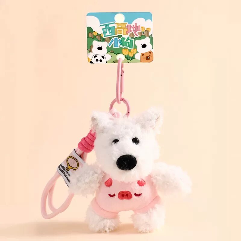 Милый ключchain West Highland Terrier - С изображением свинки, плюшевый аксессуар для рюкзака 92