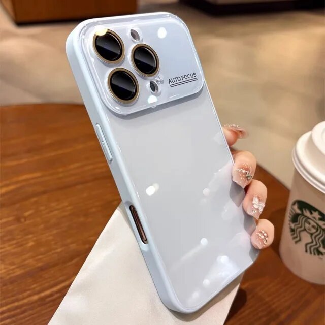 Роскошный чехол для iPhone 17 16 Pro Max с защитным Айфон 15 Про Макс, Белый, Light Blue Case