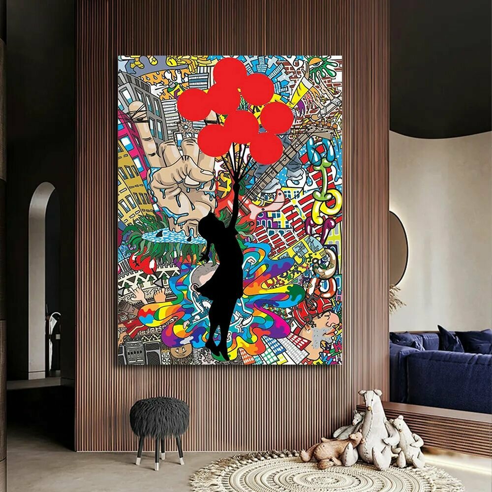 Картина Бэнкси "Уличное искусство", на подрамнике, холст, 40x60 см