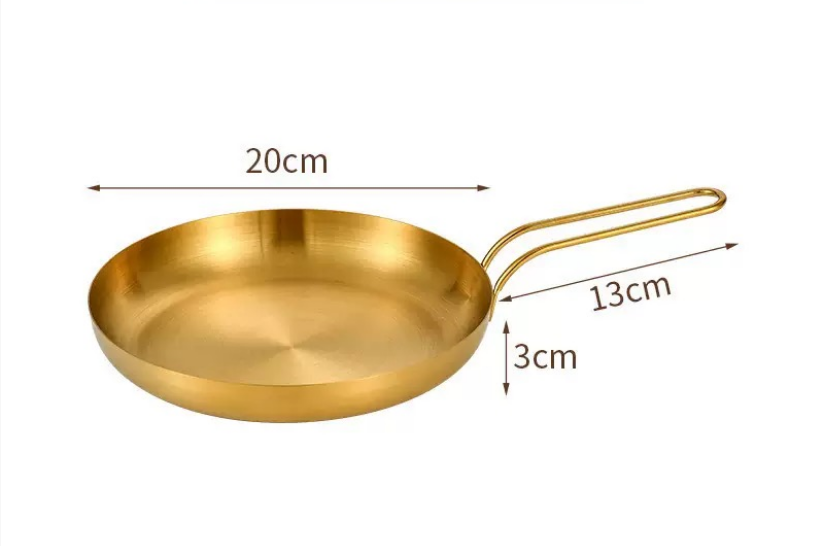 Сковорода из нержавеющей стали золотистого цвета 20cm Golden(Handle)