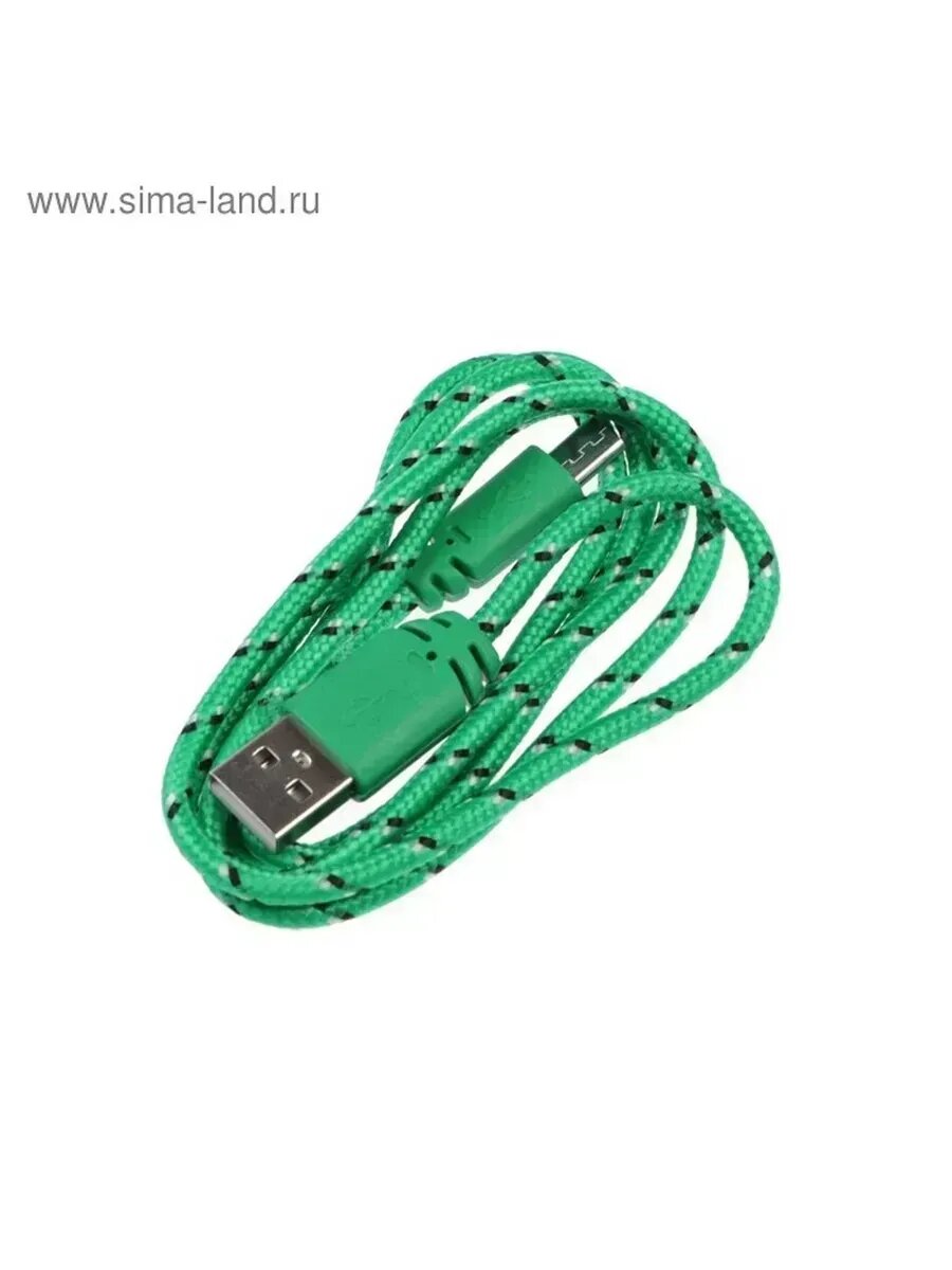 Зеленый кабель microUSB - USB 0,9 м — фото 1