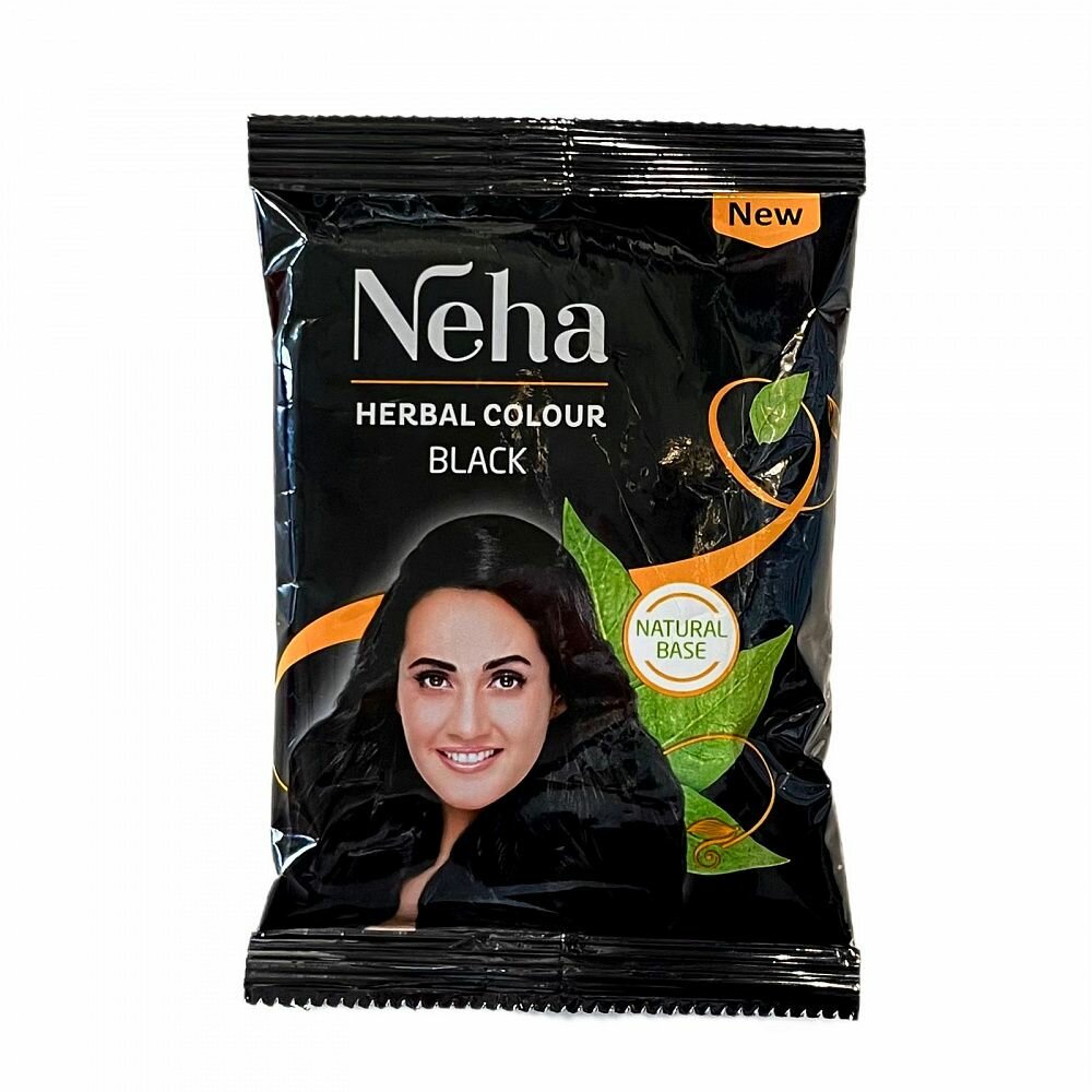 Травяной краситель на основе ХНЫ, цвет черный, 20 г. / NEHA Herbal Colour, BLACK