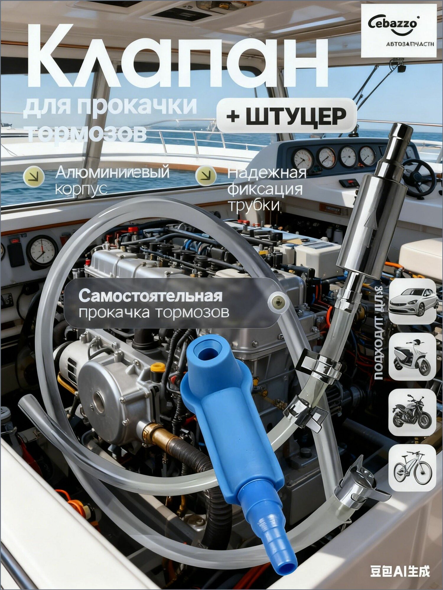 Комплект для прокачки тормозов с обратным клапаном