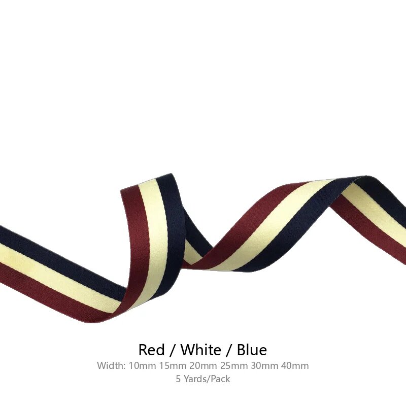 Трехцветная лента Red/White/Blue, 40 мм, 5 ярдов