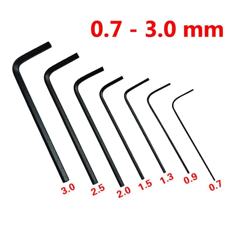 7 шт/компл Мини шестигранный торцевой гаечный ключ, 0.7mm-3mm