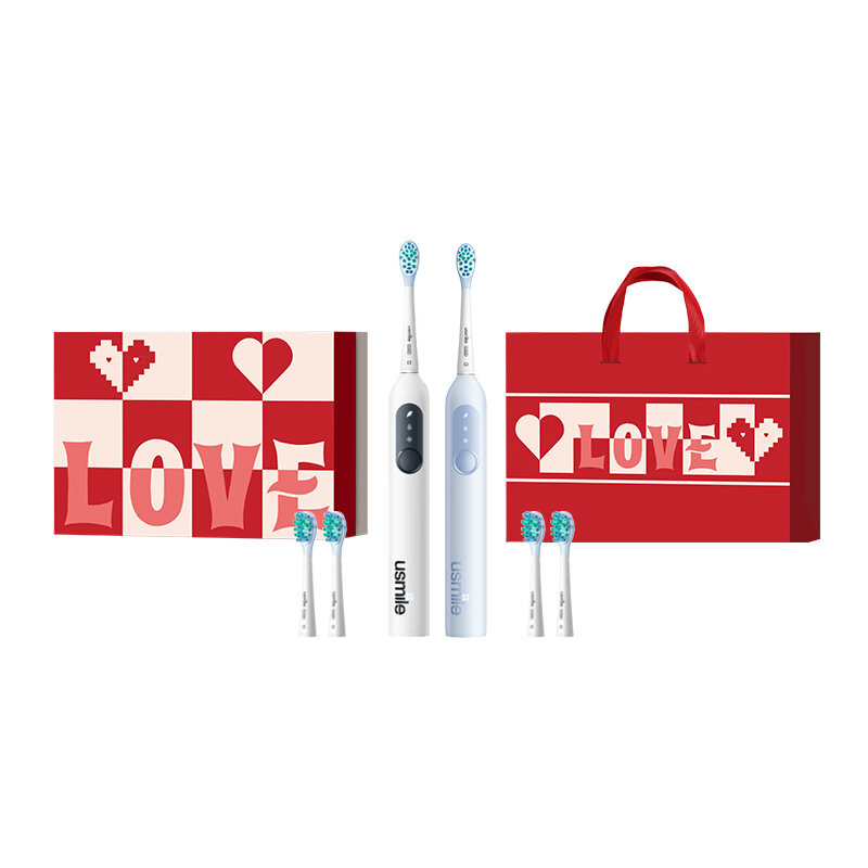 Электрическая звуковая зубная щетка унисекс Usmile P10, P10 Couple Gift Box Set (Kunlun White+Iris Blue)