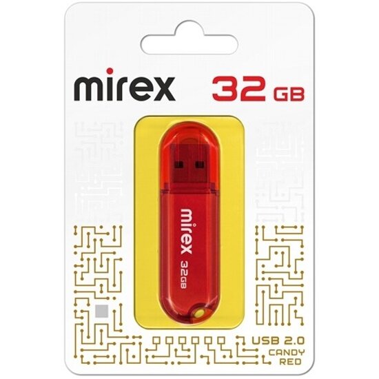 Флэш накопитель Mirex 32 Гб CANDY RED USB 2.0 (13600-FMUCAR32)