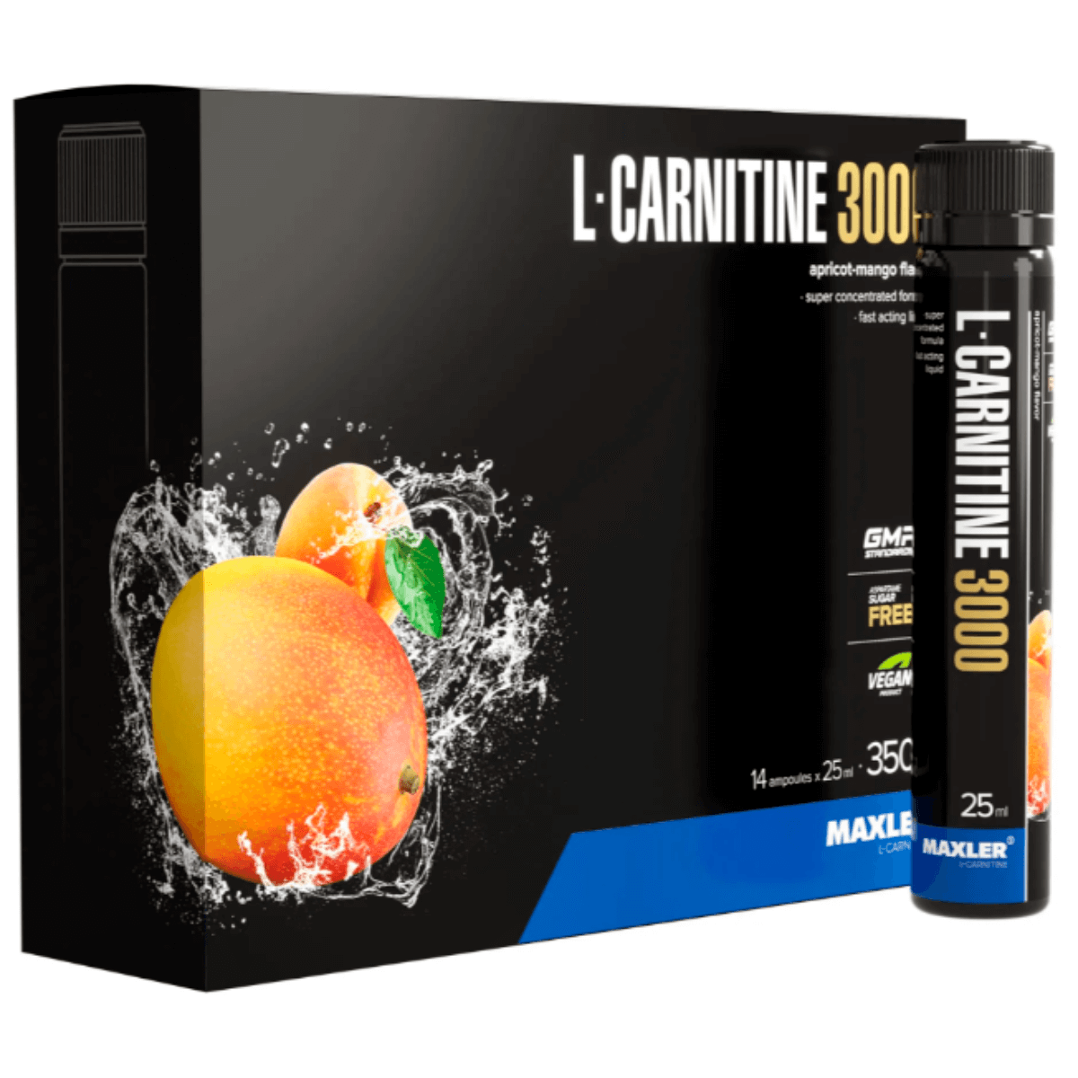 Л-Карнитин веганский Maxler L-Carnitine 3000 (14*25 мл) (абрикос-манго)