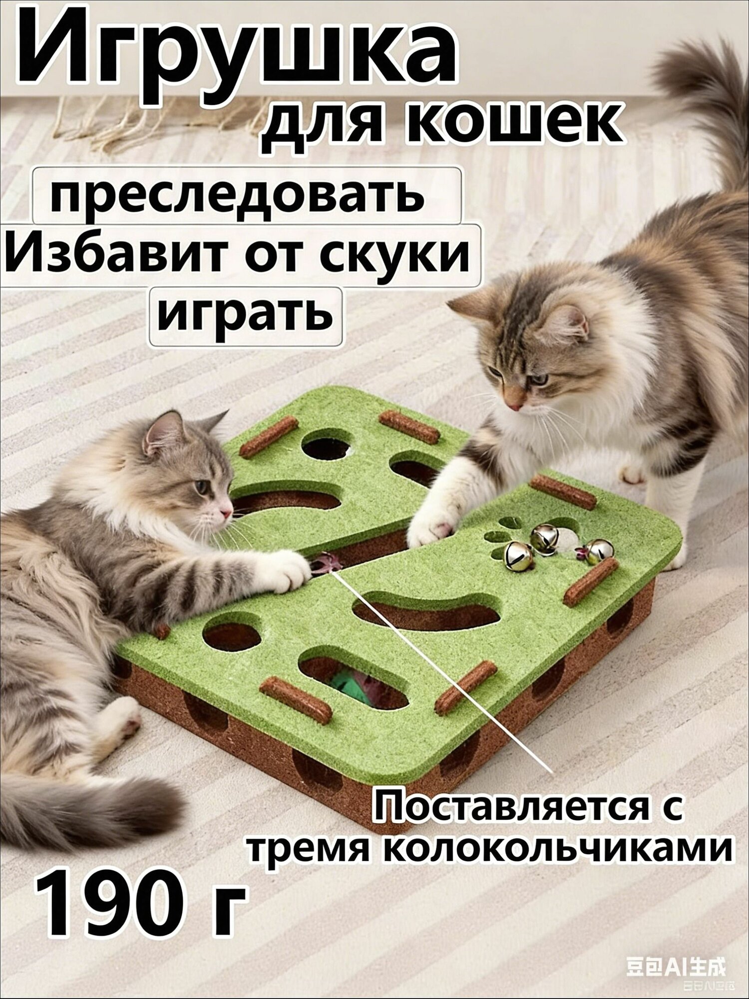 Игрушка для кошек интерактивная автоматическая Дыра в лабиринте Колокольный шар игрушка