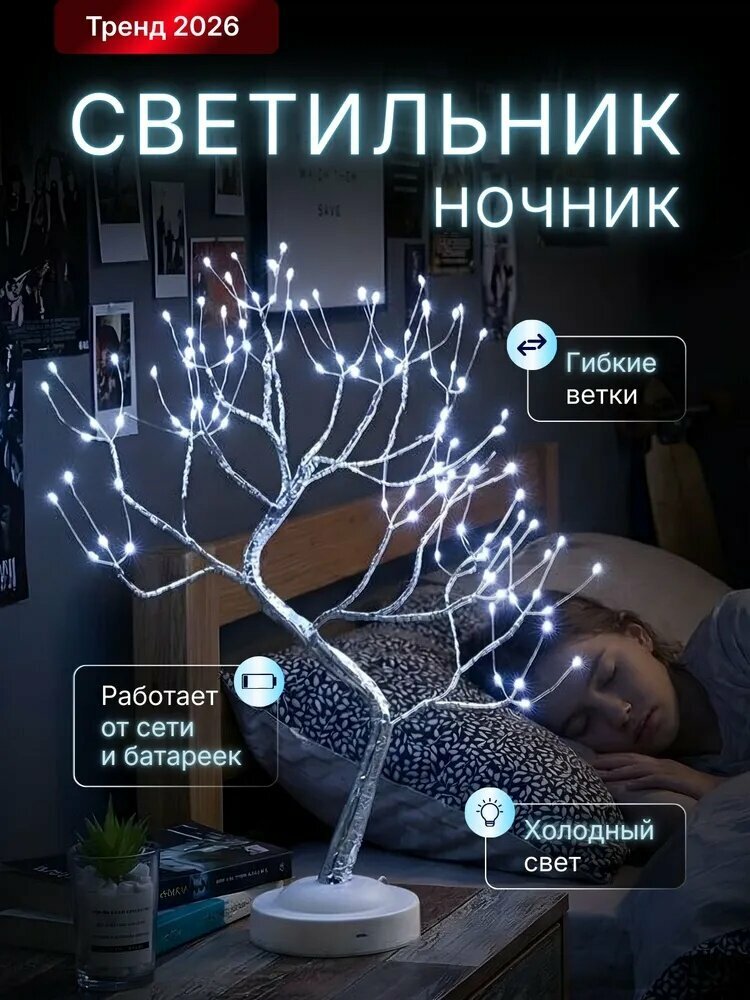 Ночник Cozy Dwelling, с пультом и шнуром, сенсорное управление, желтый