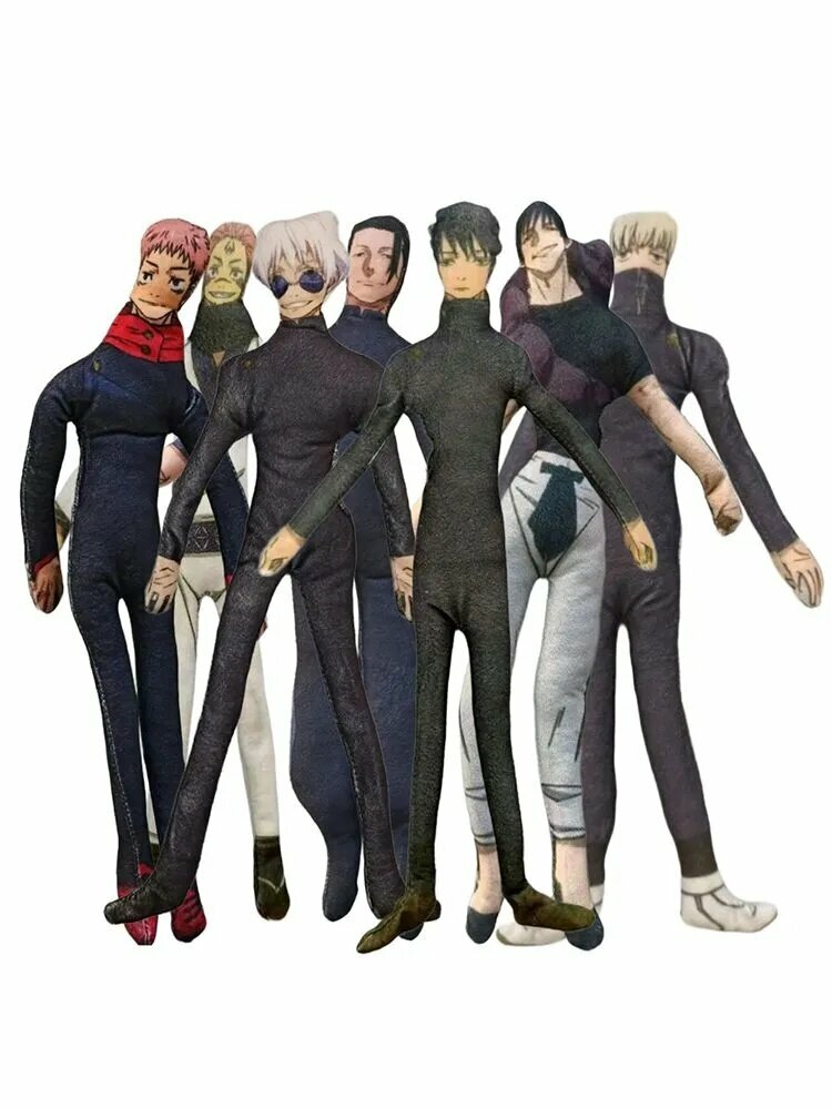 Мягкая игрушка Годжо Сатору , Фигурка Магическая битва/Jujutsu Kaisen Gojo Satoru Suguru Geto figure Sukuna Ryomen, Toji Fushiguro, Yuji Itadori Abstract Plush Toy Mouse Dry Doll (38см,7 шт.)