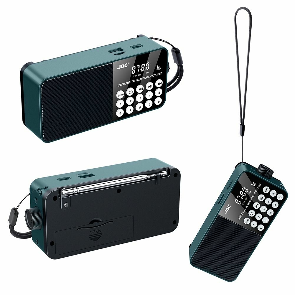 FM-приёмник с Bluetooth 5.4 и поддержкой карт памяти TF, USB, стереозвуком и LED-дисплеем