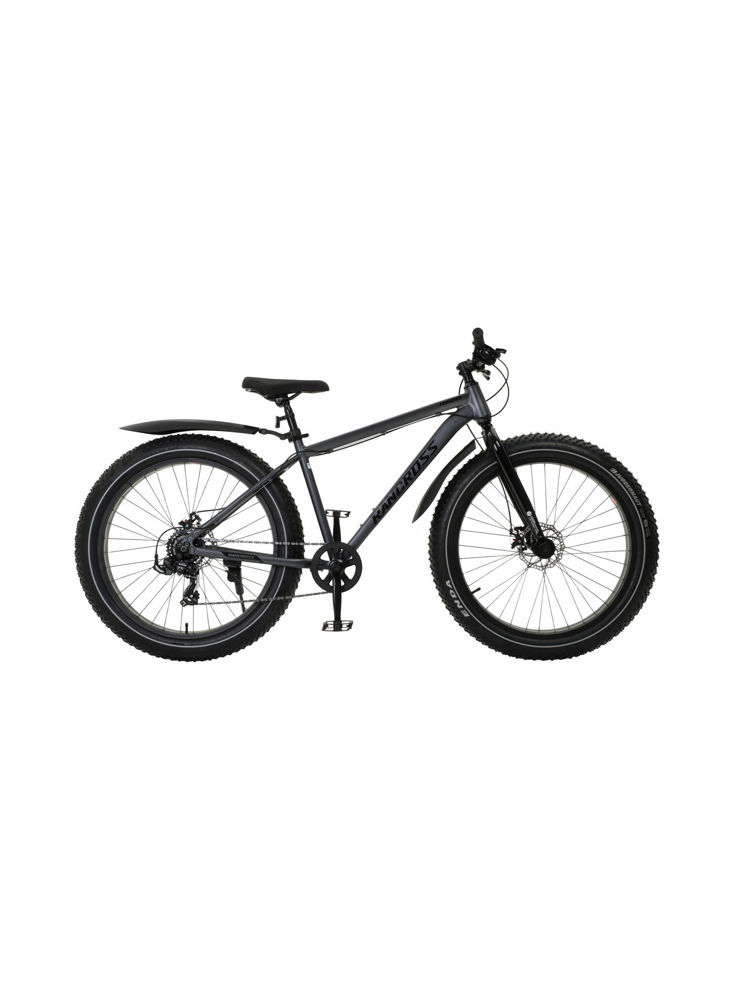 Велосипед фэтбайк Rancross R628, колеса 26*4, рама 18 дюймов, кассета SHIMANO CS-HG200 7ск, вилка жесткая RIGID, Fat-bike серый, рост 160-190 см