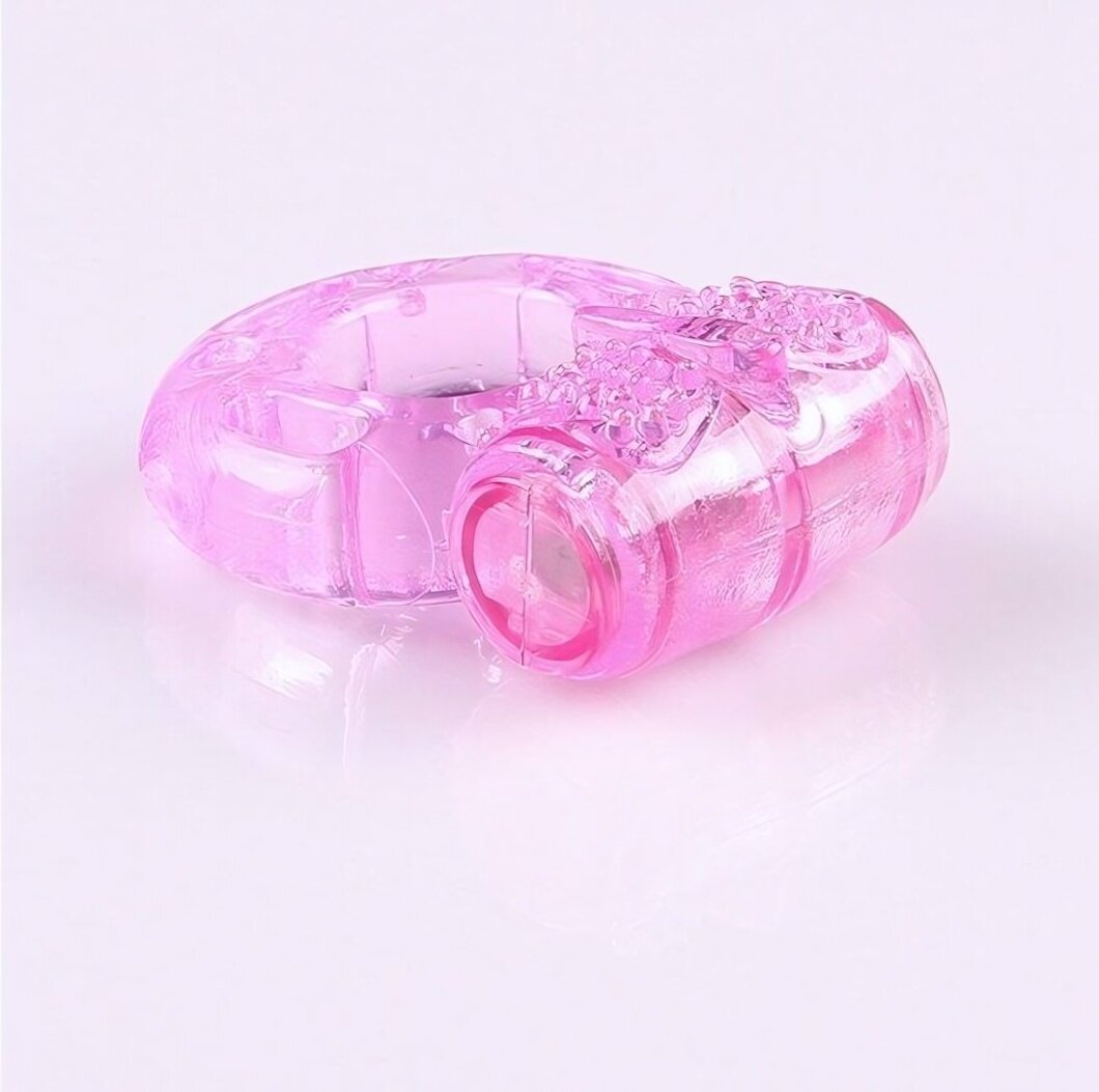 Эрекционное кольцо с вибрацией "Onjoy Vibration Ring", TPE, розовый, диаметр 3,7/1,7см