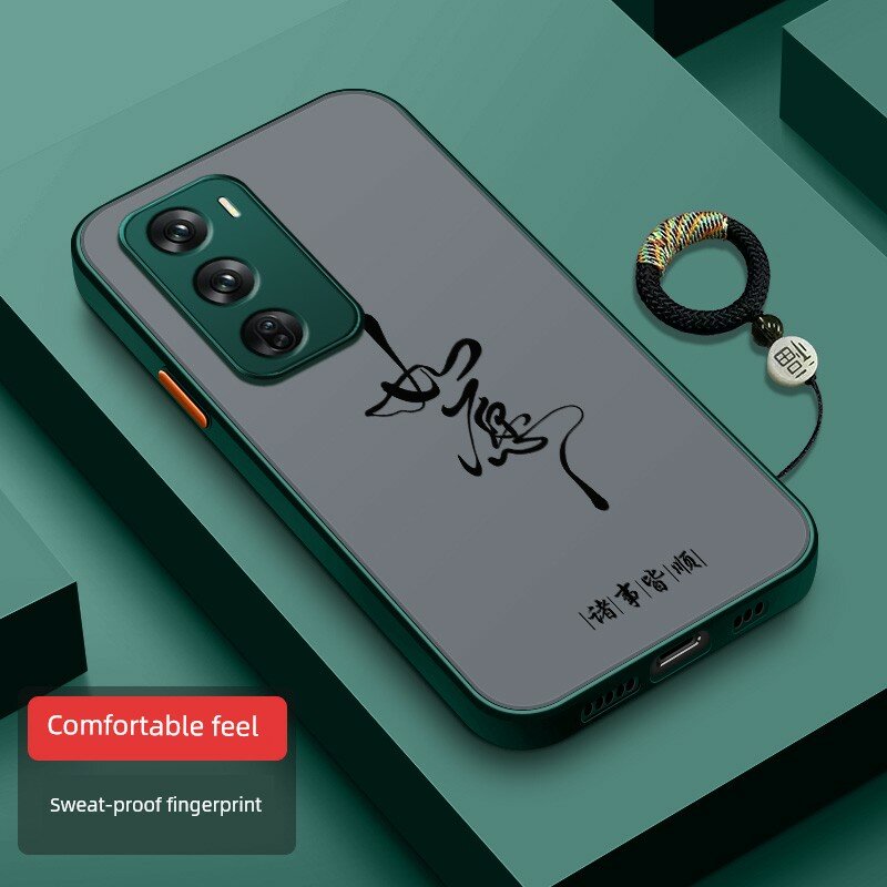 Чехол для OPPO Reno12 Pro из силикона с охлаждением и защитой объектива - темно-зеленый