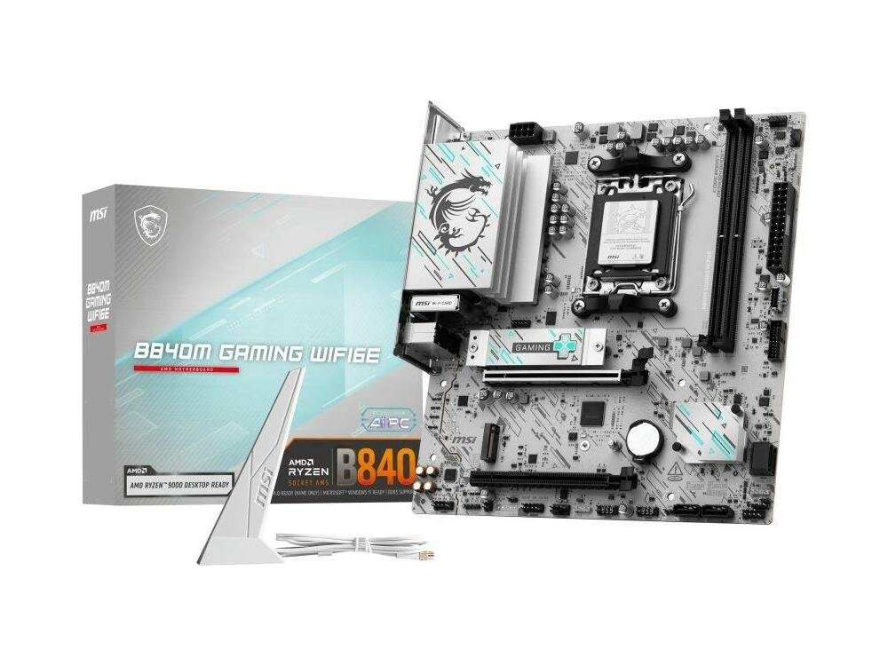 Материнская плата MSI B840M GAMING WIFI6E Socket AM5 AMD B840 2xDDR5 mATX AC`97 8ch(7.1) 2.5Gg RAID+HDMI+DP