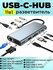 USB-концентратор, док-станция с выходами HDMI и VGA для подключения монитора, пр...