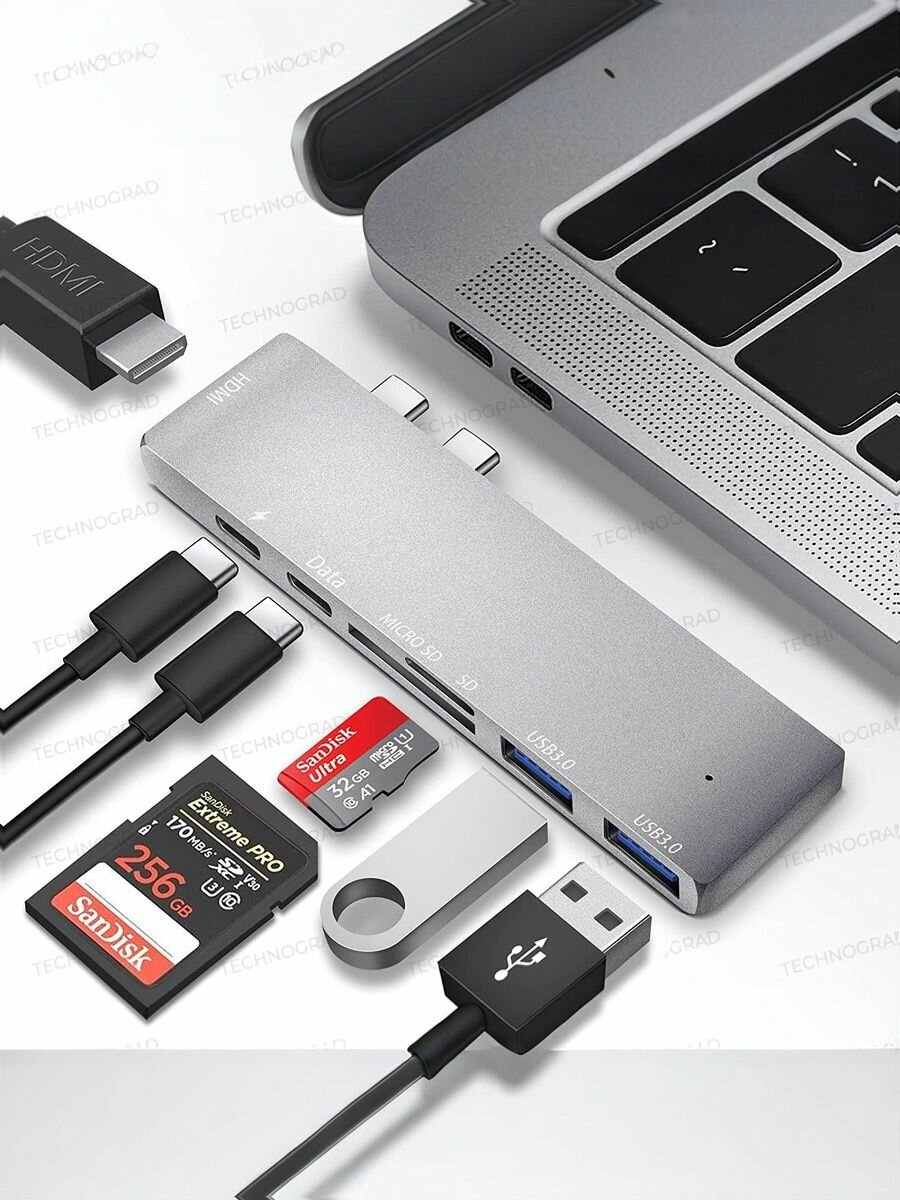 USB HUB 3.0 type c MacBook Pro 7 в 1. usb разветвитель 3.0. USB концентратор активный. юсб разветвитель хаб. Адаптер для макбука