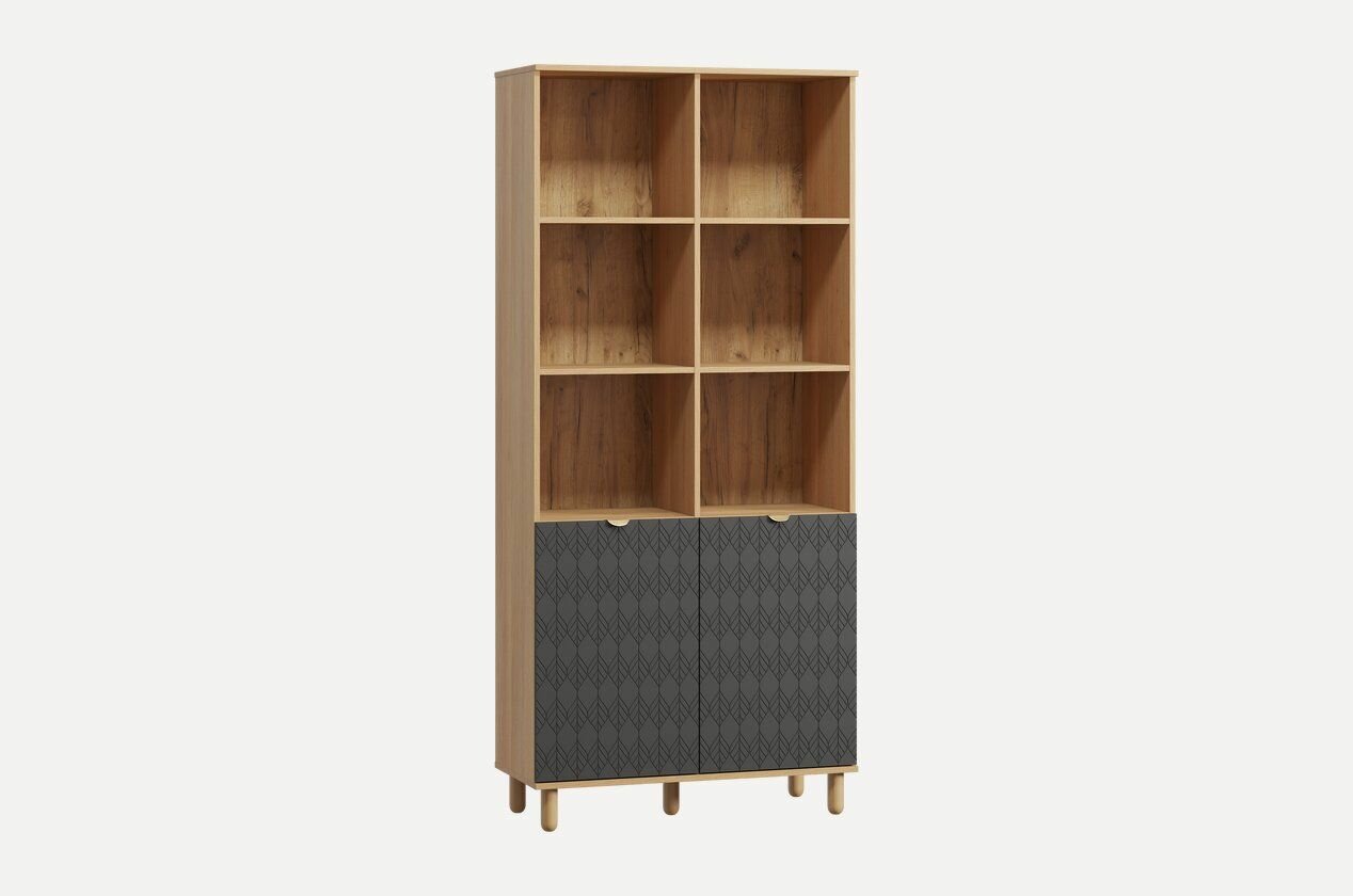 Стеллаж деревянный Divan.ru Теджонс, 93x205х40 см, Лист Графитовый