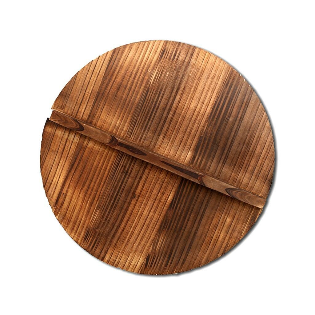 Круглая деревянная крышка для вок-сковороды, 28cm