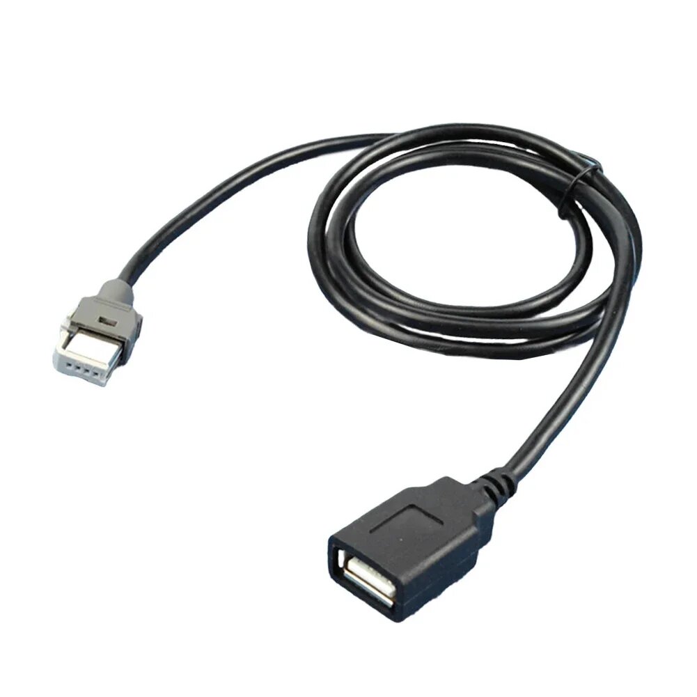 Автомобильный USB-кабель-адаптер для Kia и Hyundai, 4-контактный разъем на USB-гнездо, удобный, длина 120 см, совместимость с 12В
