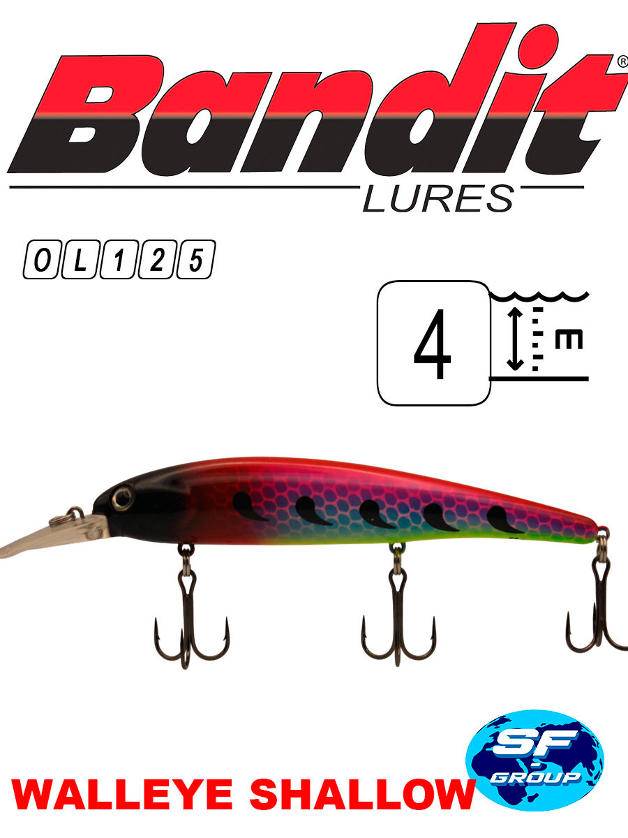 Воблер Bandit Walleye Shallow 12 см 17,5 гр заглубление 4м #OL125