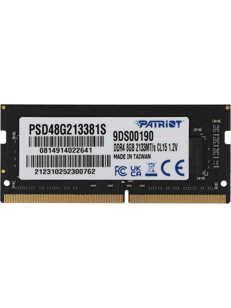Память DDR4 8GB 2133MHz Patriot PSD48G213381S Signature RTL PC4-17000 CL15 SO-DIMM 260-pin 1.2В single rank RTL