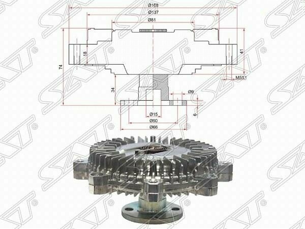 Вискомуфта SAT ST-17120-77E03 Suzuki Escudo 88-05 / Grand Vitara 97-05