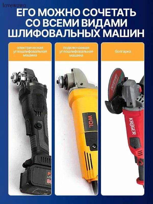 Переходная насадка реноватор для угловой шлифмашины 115/125 мм резьба M14, комплект для полировки — фото 1