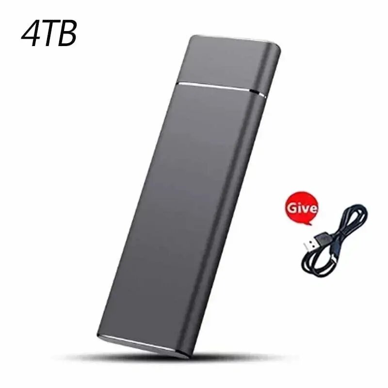Миниатюрный портативный USB SSD 1ТБ 2ТБ Высокоскоростной накопитель SSD USB3,0 Внешний жесткий диск для компьютера и ноутбука